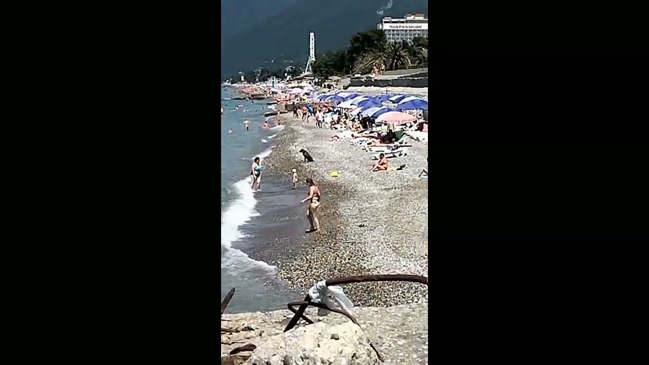Абхазия Гагра  Пляж отеля ЕВРОПА