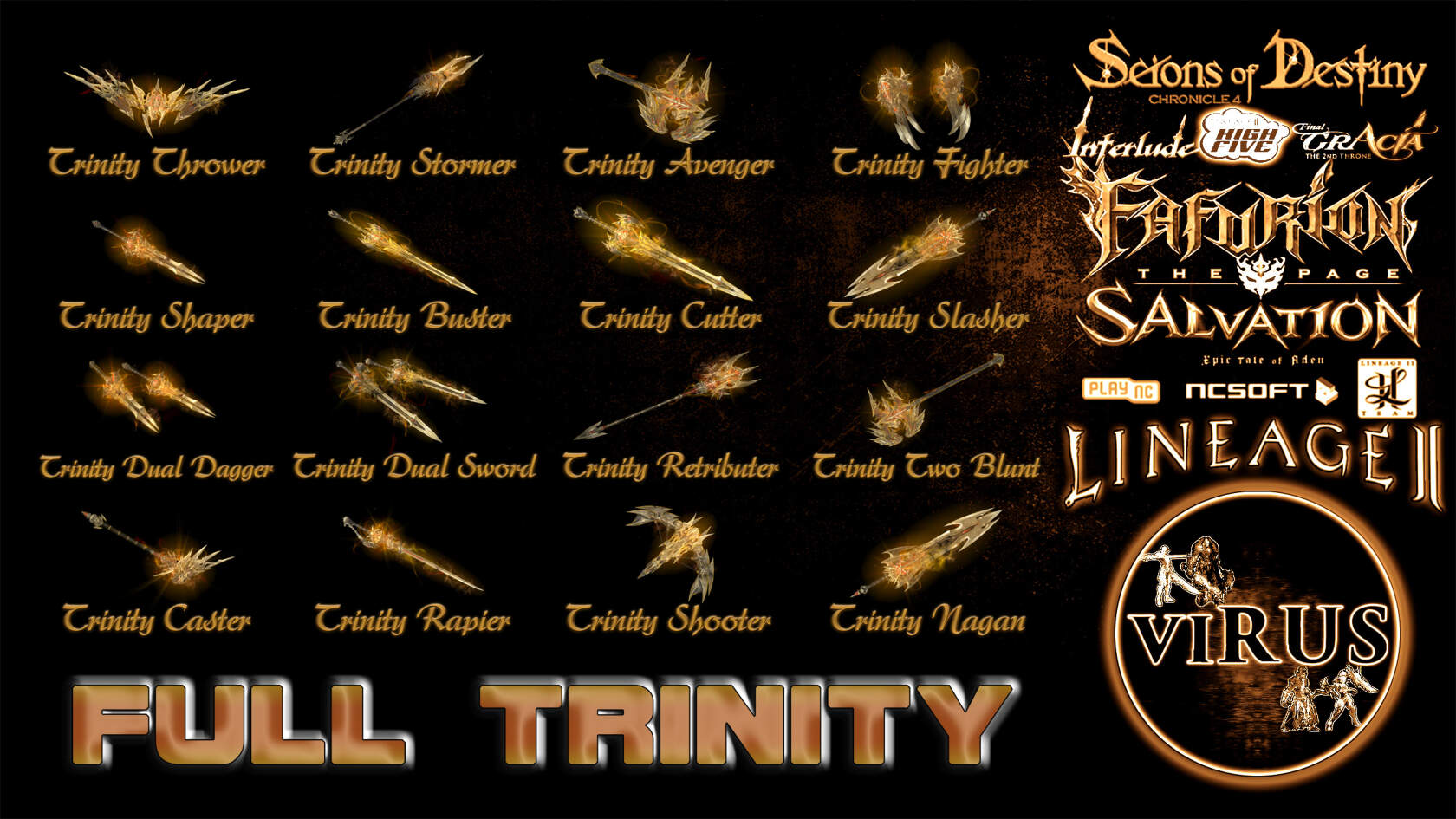 Full Set of Trinity Weapons. LINEAGE II. Any Chronicles ◄√i®uS►