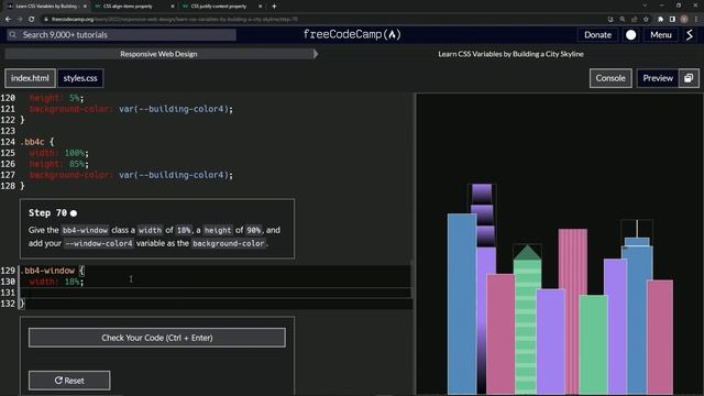 Learn CSS | FreeCodeCamp Learn CSS Variables by Building a City Skyline - Step 70 – смотреть ...