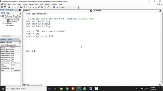 335* Learn VBA - Introduction of Strings in VBA Part-13 {Hindi} – смотреть онлайн видео от ...