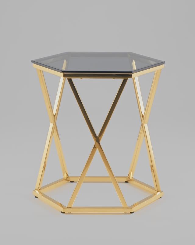 Журнальный столик Круз 48*42. Стильный журнальный стол с изящным каркасом