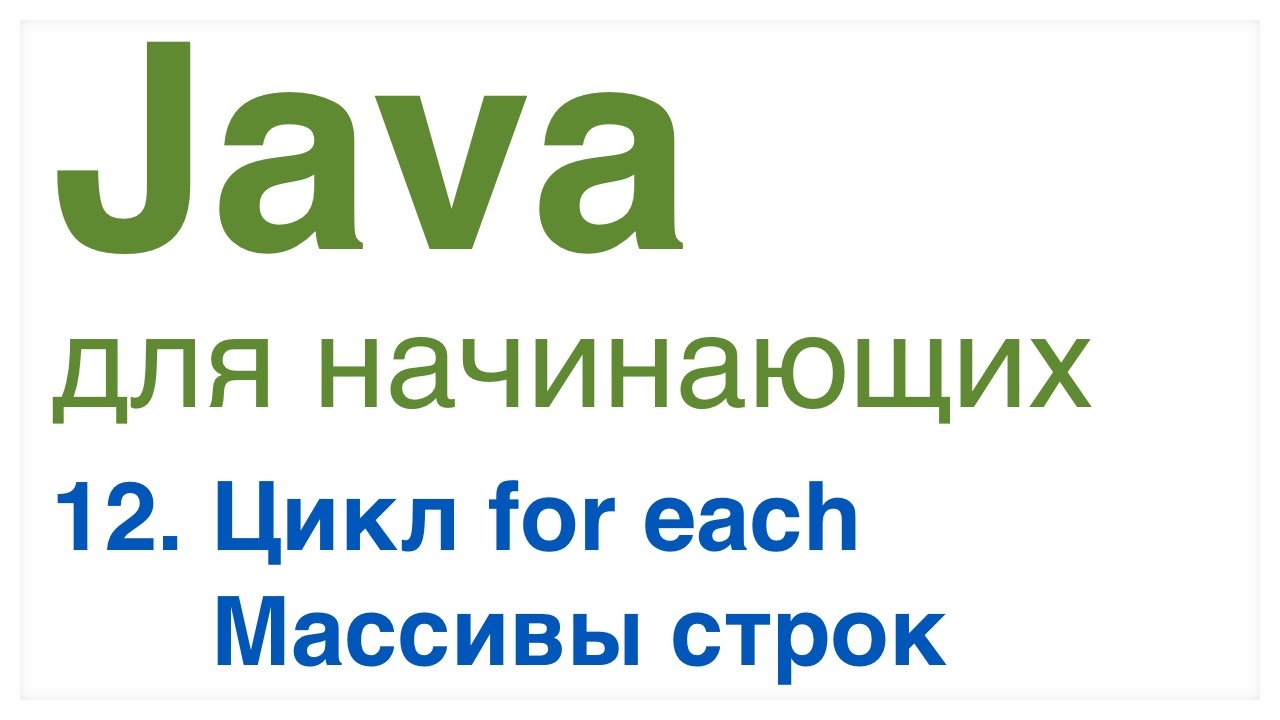 Урок 12: Цикл for each, Массивы строк.