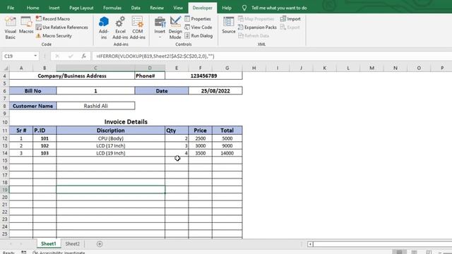 How to Create Automatic Bill in Excel | Auto Save | Auto Print | MRB ...
