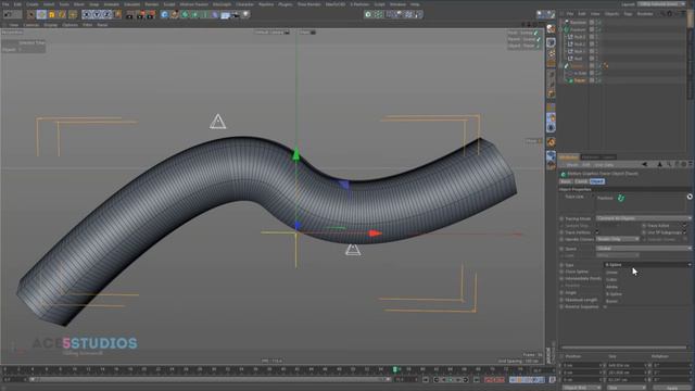 Аннимация сплайнов по точкам в Cinema 4D