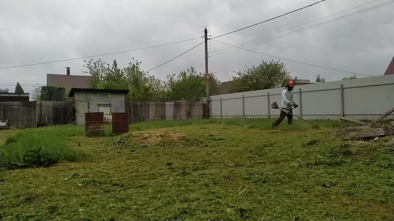 Покос зеленки stihl fs 491 c-em