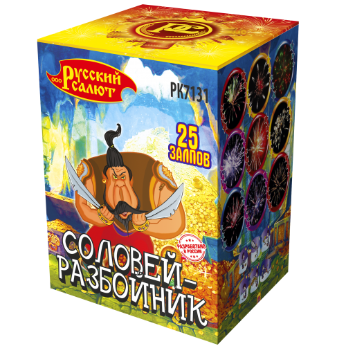 Батарея салютов Соловей-разбоник 0,8" х 25 РК7131 Русский салют | Пиромаркет