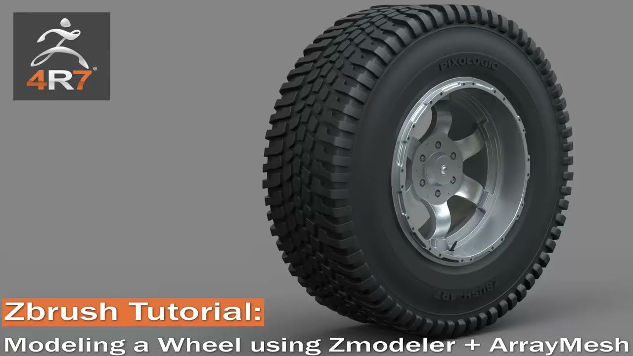 Zbrush 4r7 Tutorial   Modeling a Wheel using Zmodeler ArrayMesh Part 2
