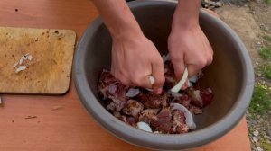 ШАШЛЫК из БАРАНИНЫ на МАНГАЛЕ.