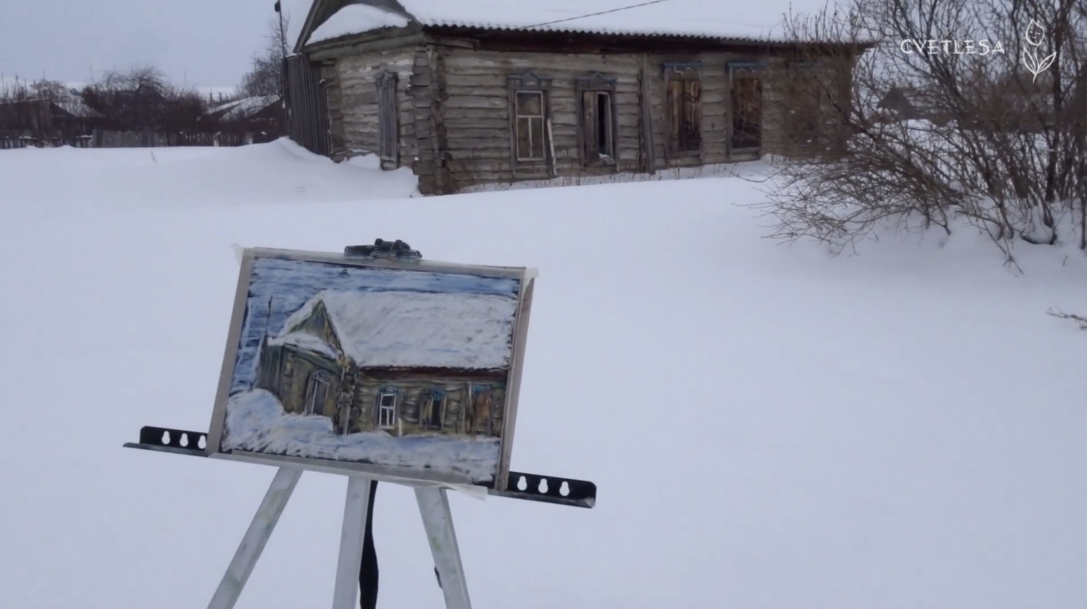 ☃️ Зимний пленэр ? Рисую старый домик сухой пастелью ❄️