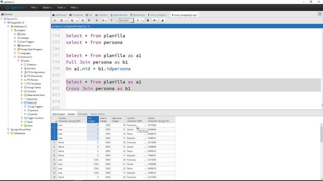 Como ver todas las combinaciones posibles - CROSS JOIN | PostgreSQL 44 – смотреть онлайн видео ...
