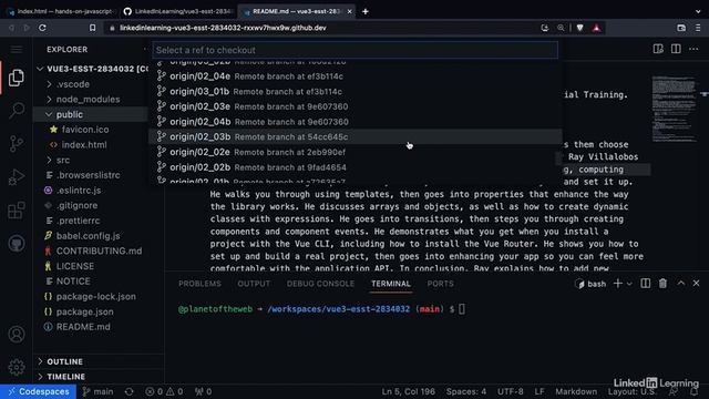 003. Using GitHub Codespaces with this course