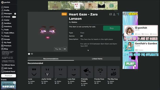 How To Get NEW LIMITED HEART GAZE ROBLOX FACE FOR CHEAP - смотреть ...
