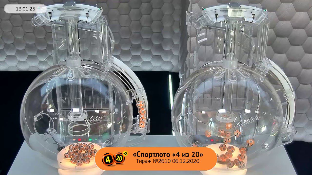 Столото представляет | Лотерея «Спортлото «4 из 20». Тираж № 2610 от 06.12.2020 г.