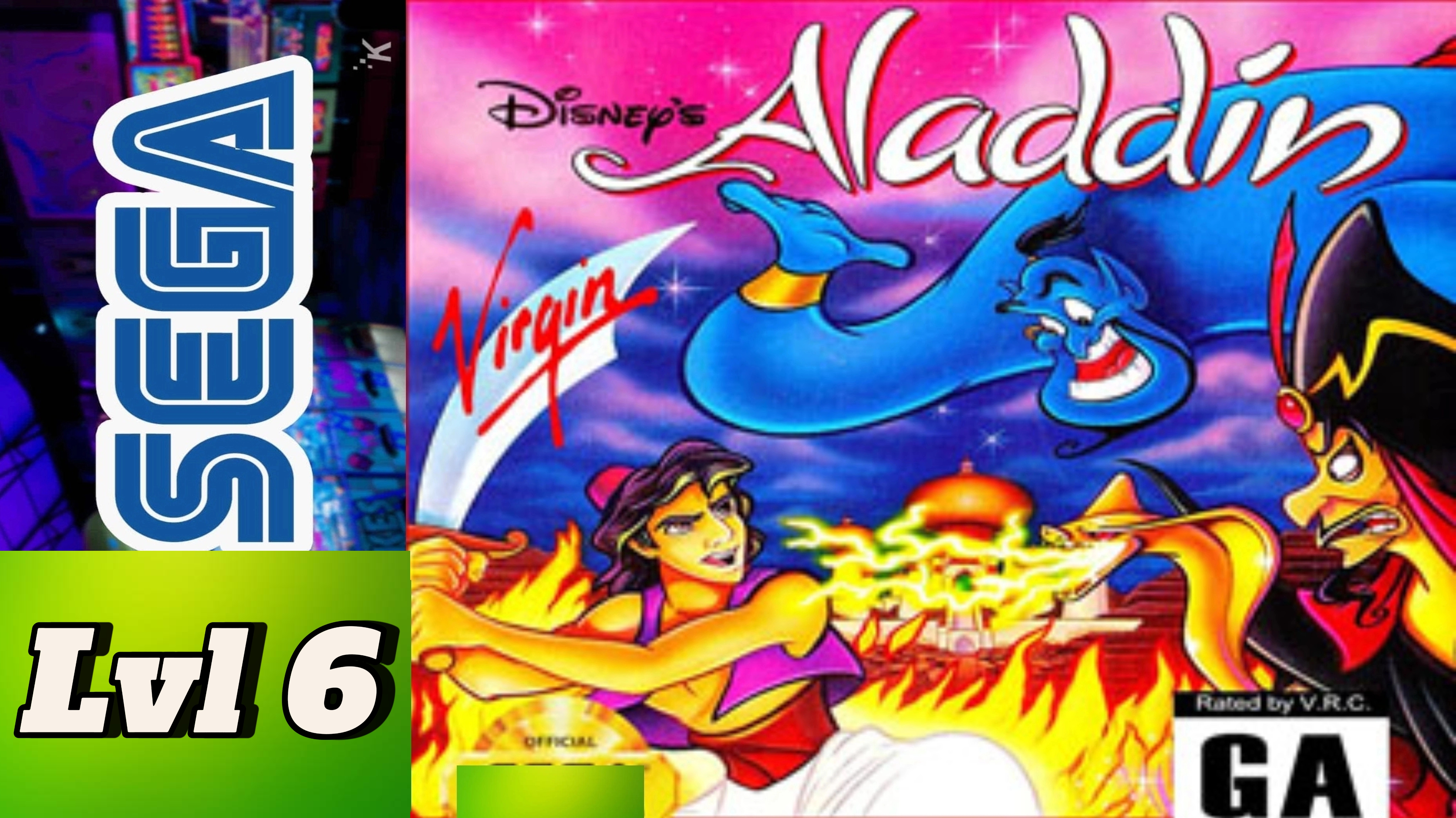 Aladdin Sega md2 Lvl6/ Аладдин Сега уровень 6-побег