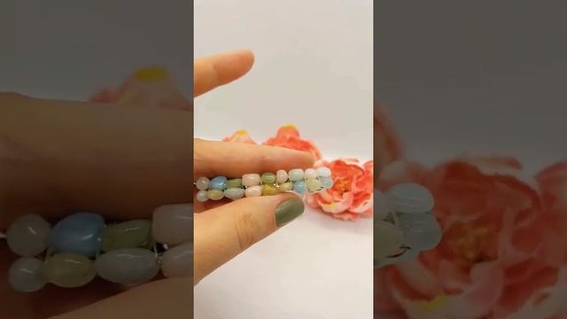 Заколка натуральные камни ассорти