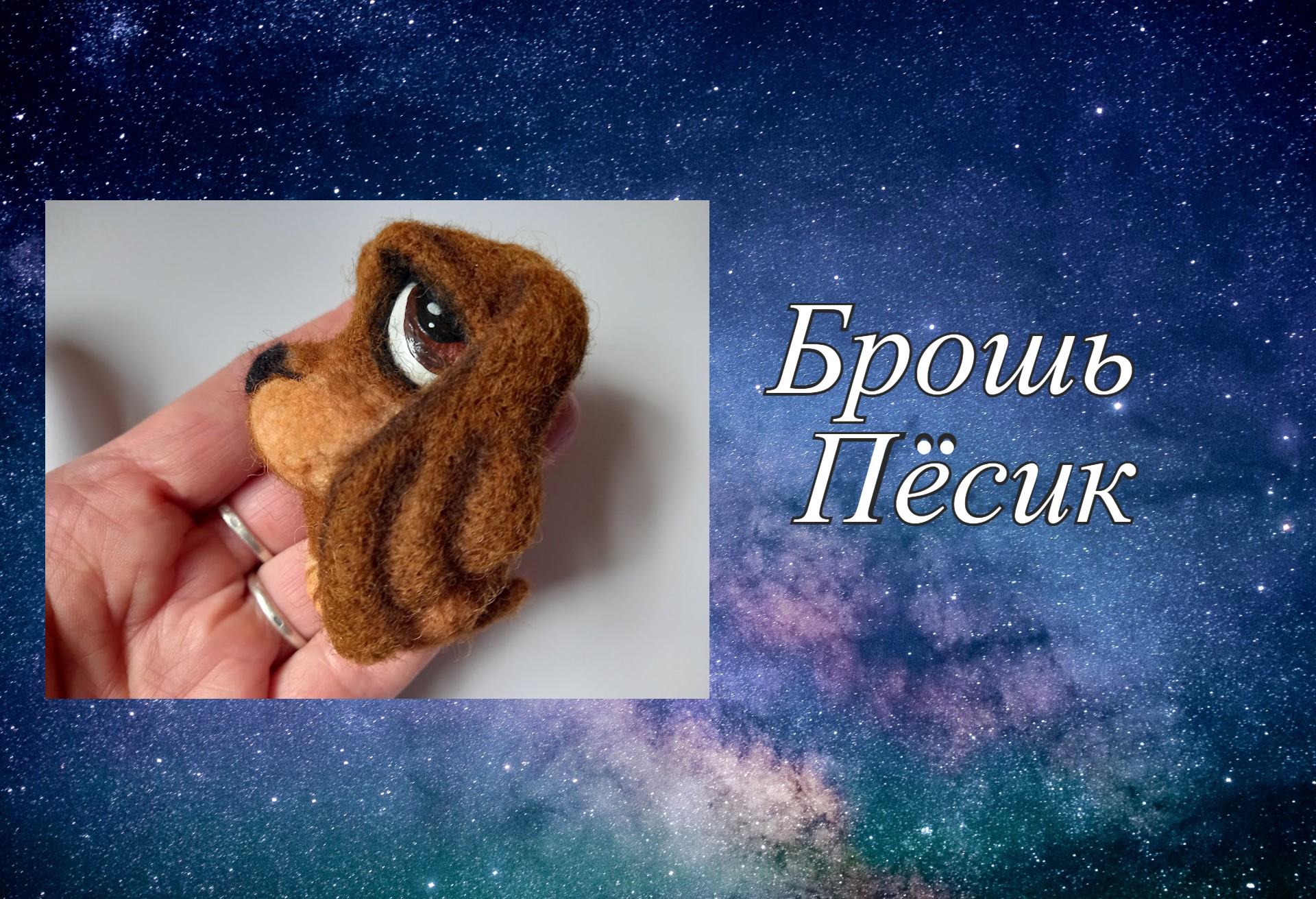 Валяние. Валяная брошь Пёсик войлочные брошки
