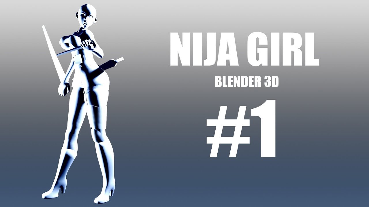 #1 Ninja Gerl лепка персонажа в блендер