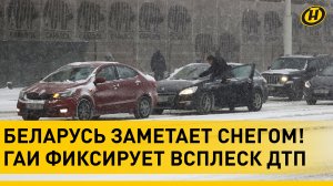 СНЕЖНАЯ БУРЯ В БЕЛАРУСИ: массовые ДТП, 10-бальные пробки, сугробы. Как справляются ЖКХ и водители?