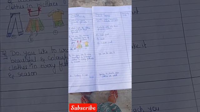 EVs lesson plan within one minute / clothes we wear