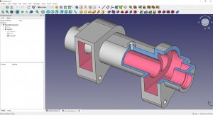 Freecad - 3D modeliranje tipskim oblicima. 3D presek, ilustracija...