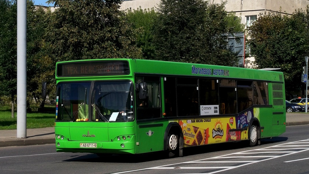 Автобус Могилёва МАЗ 103.465 АВ 6711-6 Маршрут 6 Вокзал - Любужский л-парк (Вокзал - М-он Фатина)