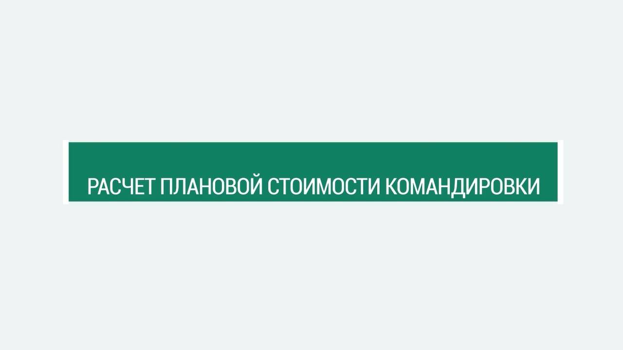 Плановая стоимость командировки