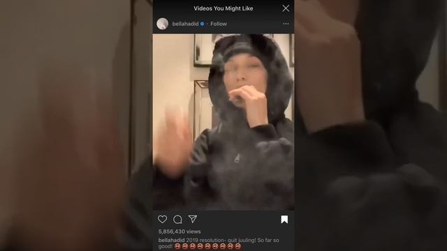 Bella Hadid juuling (DELETED VIDEO)