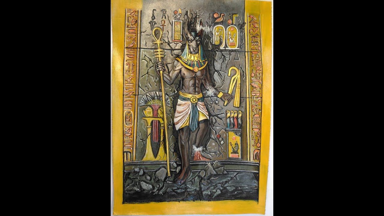 Картина на коже. Изделия из кожи. СКСтиль. Анубис.