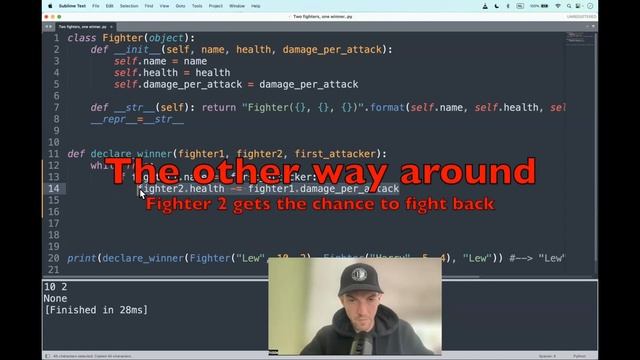 Codewars (Python🐍) | Two fighters one winner | kyu7 – смотреть онлайн видео от PythonНачинающий ...