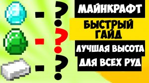 НА КАКОЙ ГЛУБИНЕ КОПАТЬ АЛМАЗЫ В МАЙНКРАФТ | БЫСТРЫЙ ГАЙД