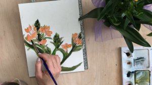 Speed Painting Watercolor Flowers