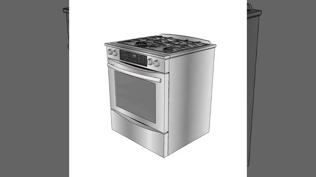 Газовая Плита для проектирования мебели в программе SketchUp