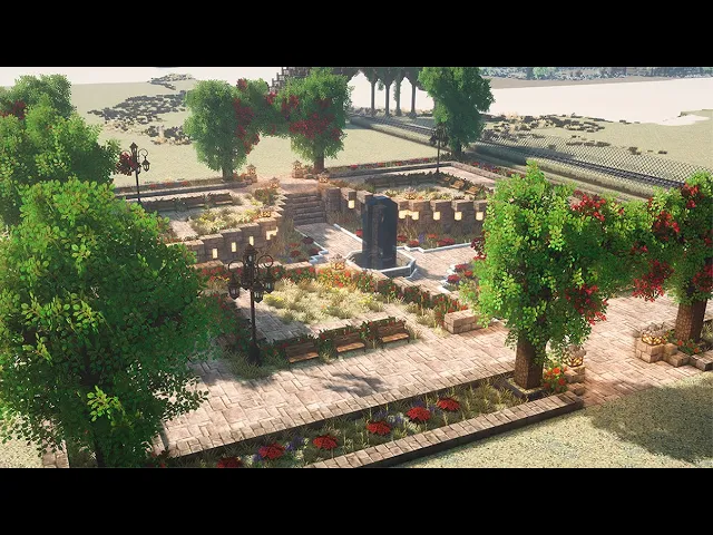 Майнкрафт - Строю красивый парк с фонтаном - MiniaTuria - LittleTiles || моды