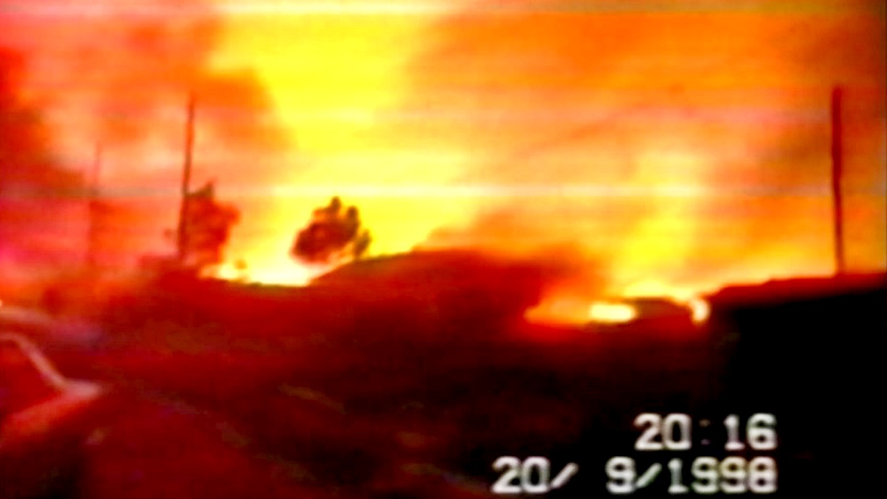 Пожар в пос. Горки, Сахалинская обл. Второе видео. 20.09.1998 г