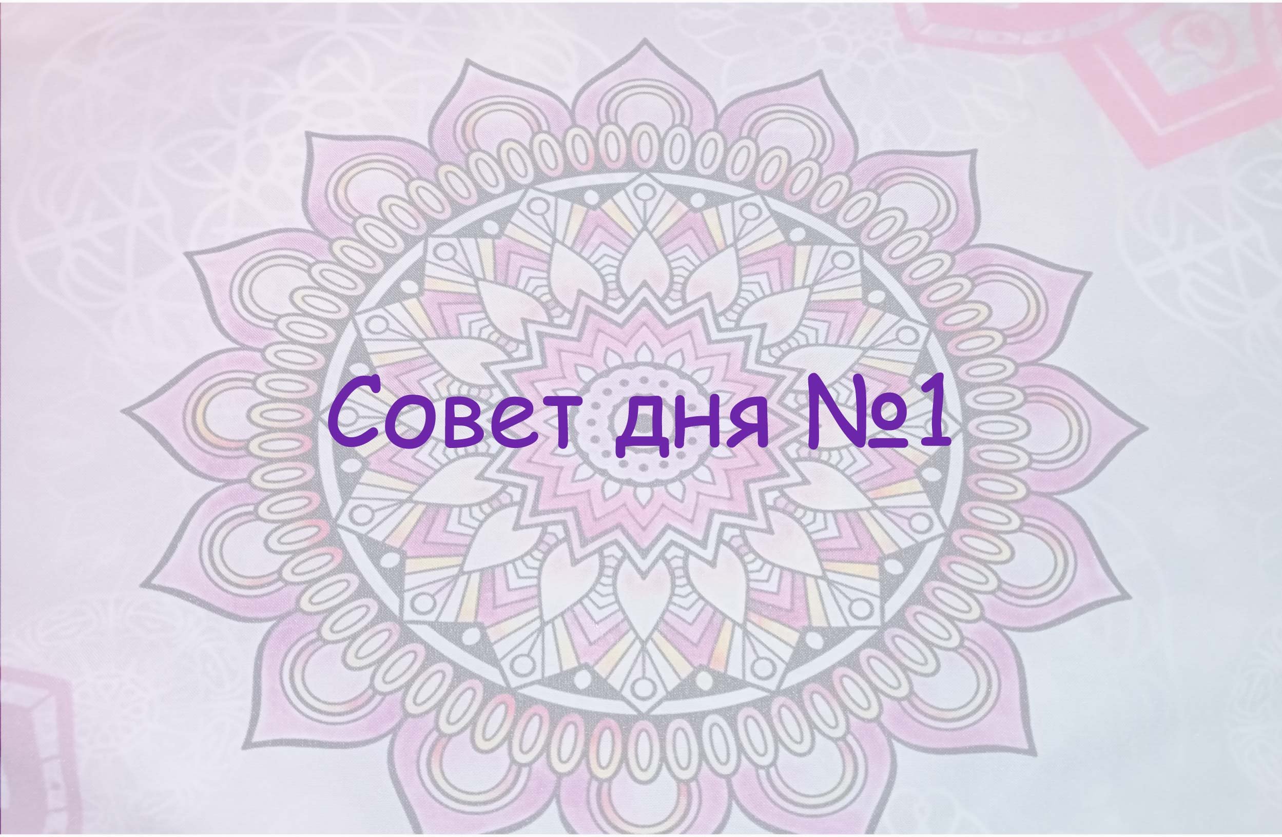 Совет дня. №1.