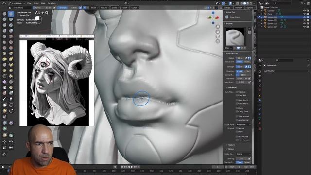 Horny Girl sculpt in blender part 2