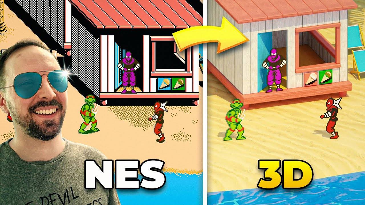 Я создал 3D уровень из TMNT 3 (NES)