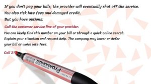 What if you can’t pay your bills?