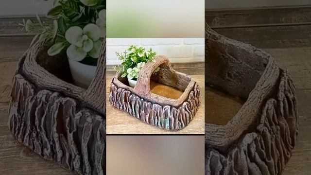 Кашпо из цемента своими руками. #кашпо #своимируками